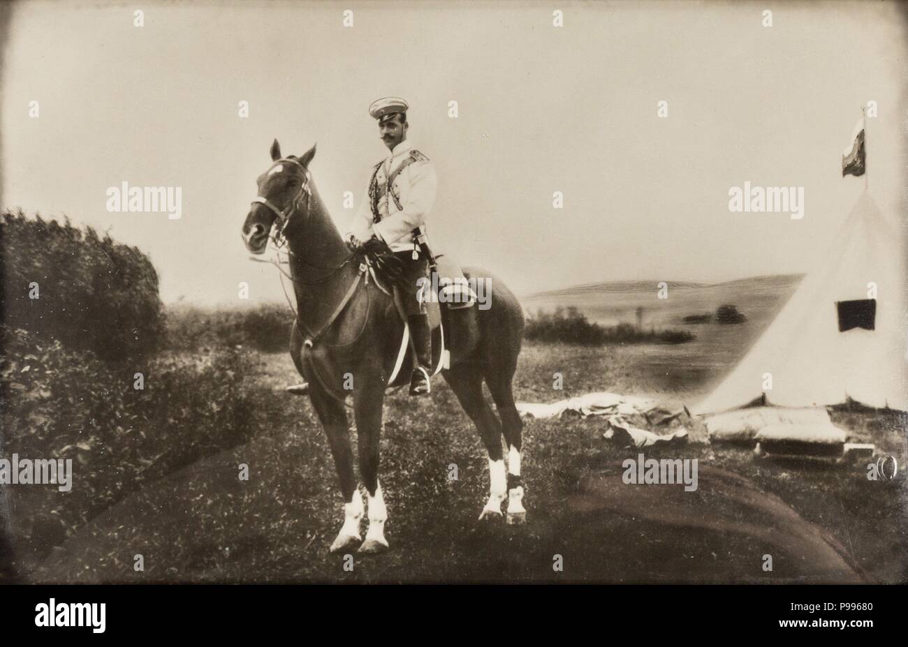 Grand Duke Michael Alexandrovich of Russia (1878-1918) on horseback ...