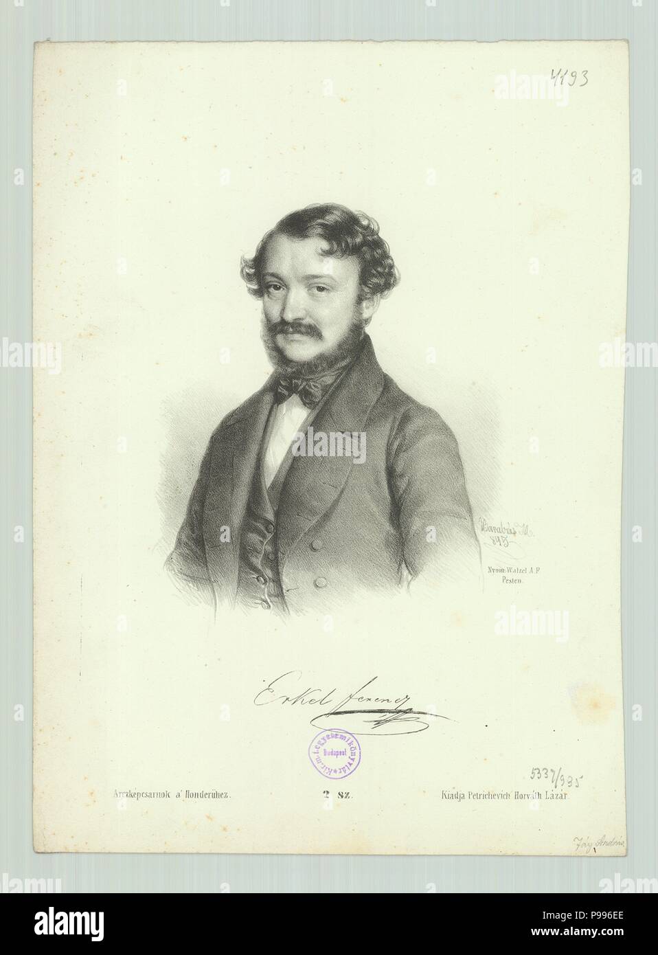 Portrait of Ferenc Erkel (1810-1893). Museum: Eötvös Loránd ...