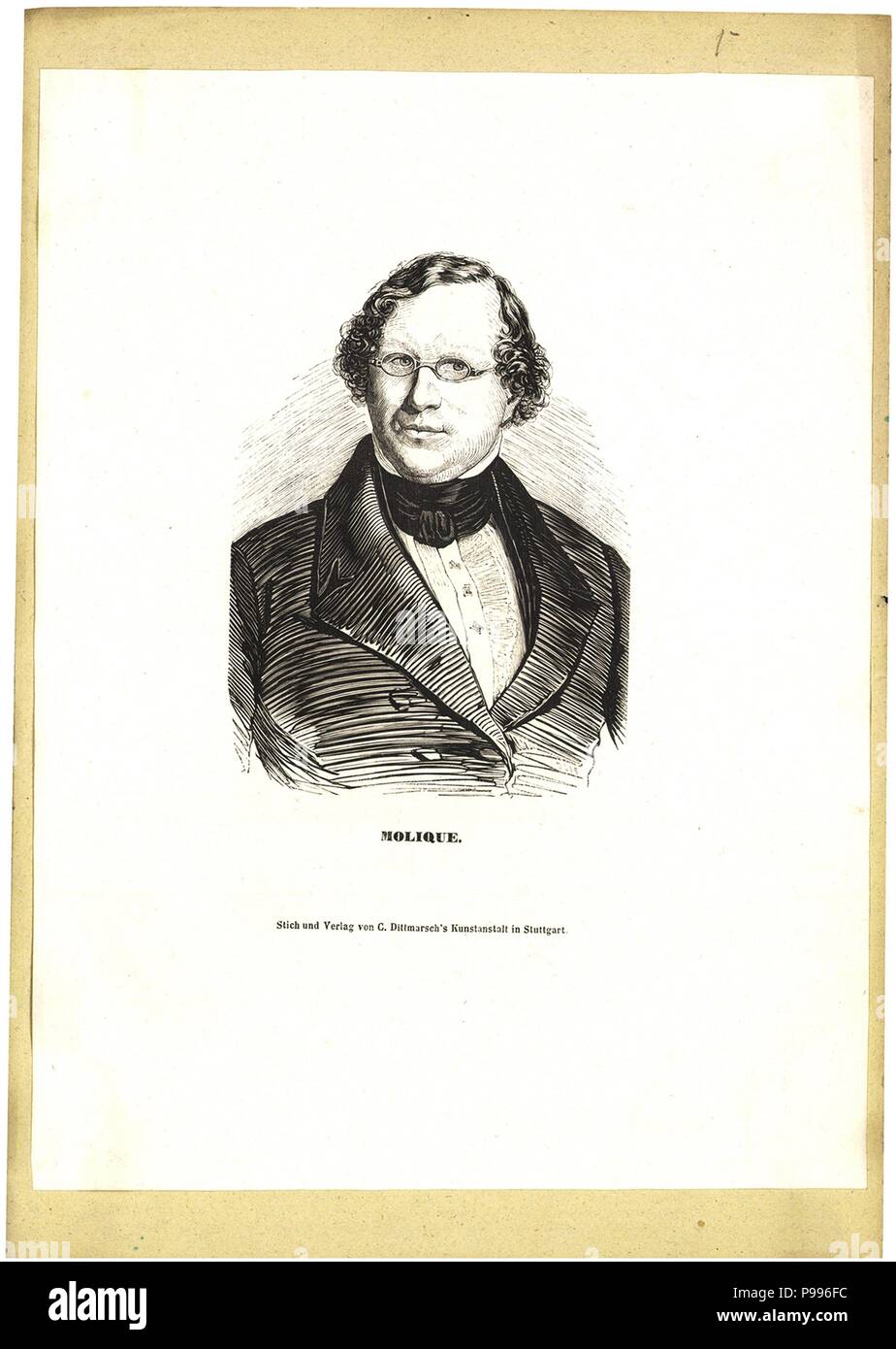 Portrait of Bernhard Molique (1802-1869). Museum: Eötvös Loránd ...