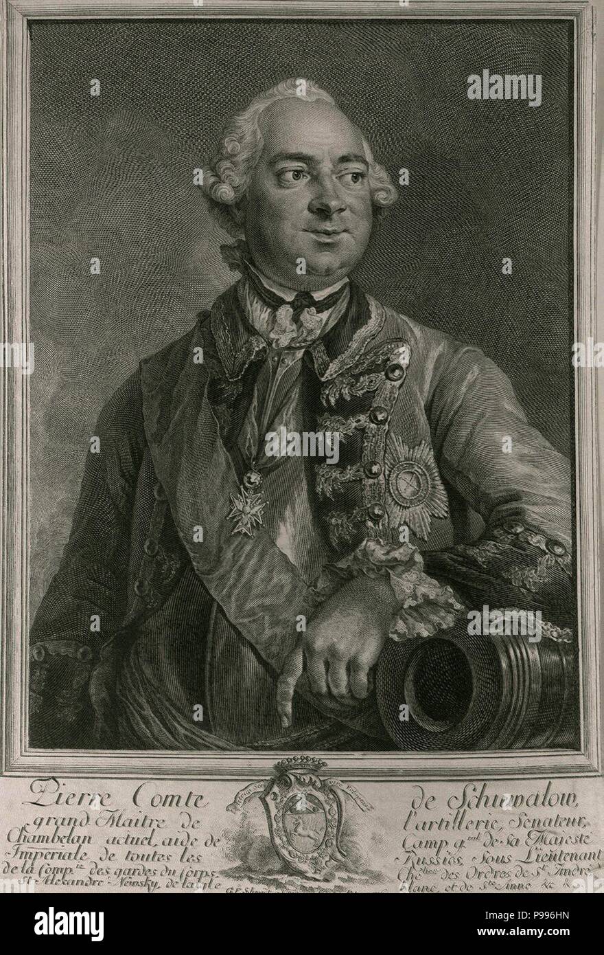 Portrait of the Field Marshal Count Pyotr Ivanovich Shuvalov (1711-1762 ...
