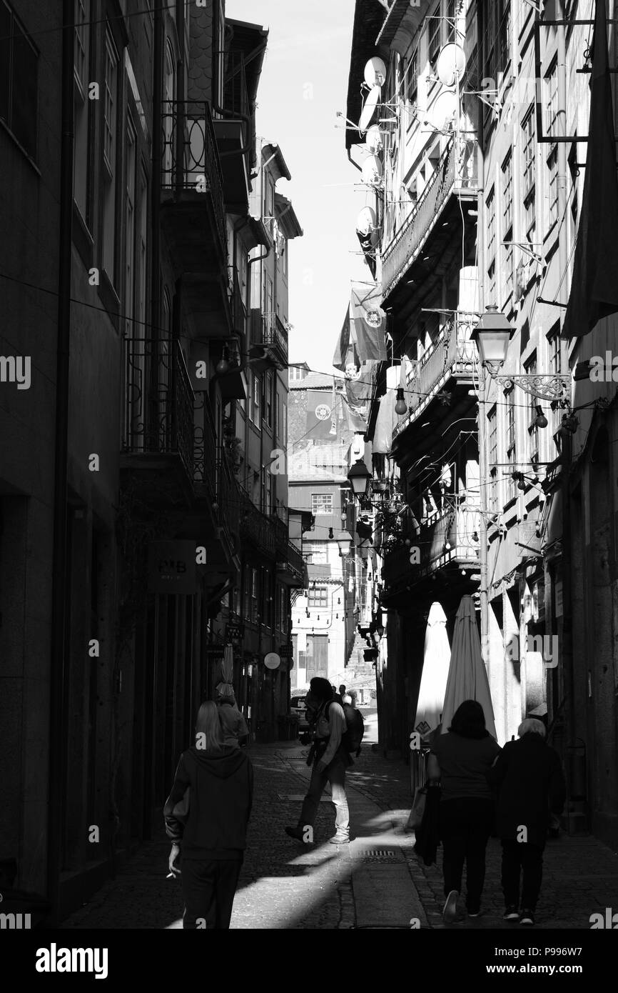 Oporto City, Port City, on the river Douro in Portugal. Douro Estuary ...