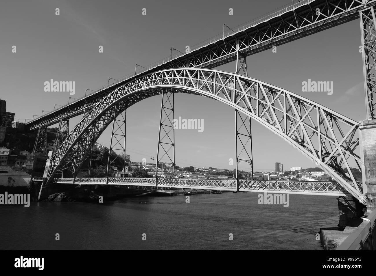 Oporto City, Port City, on the river Douro in Portugal. Douro Estuary ...