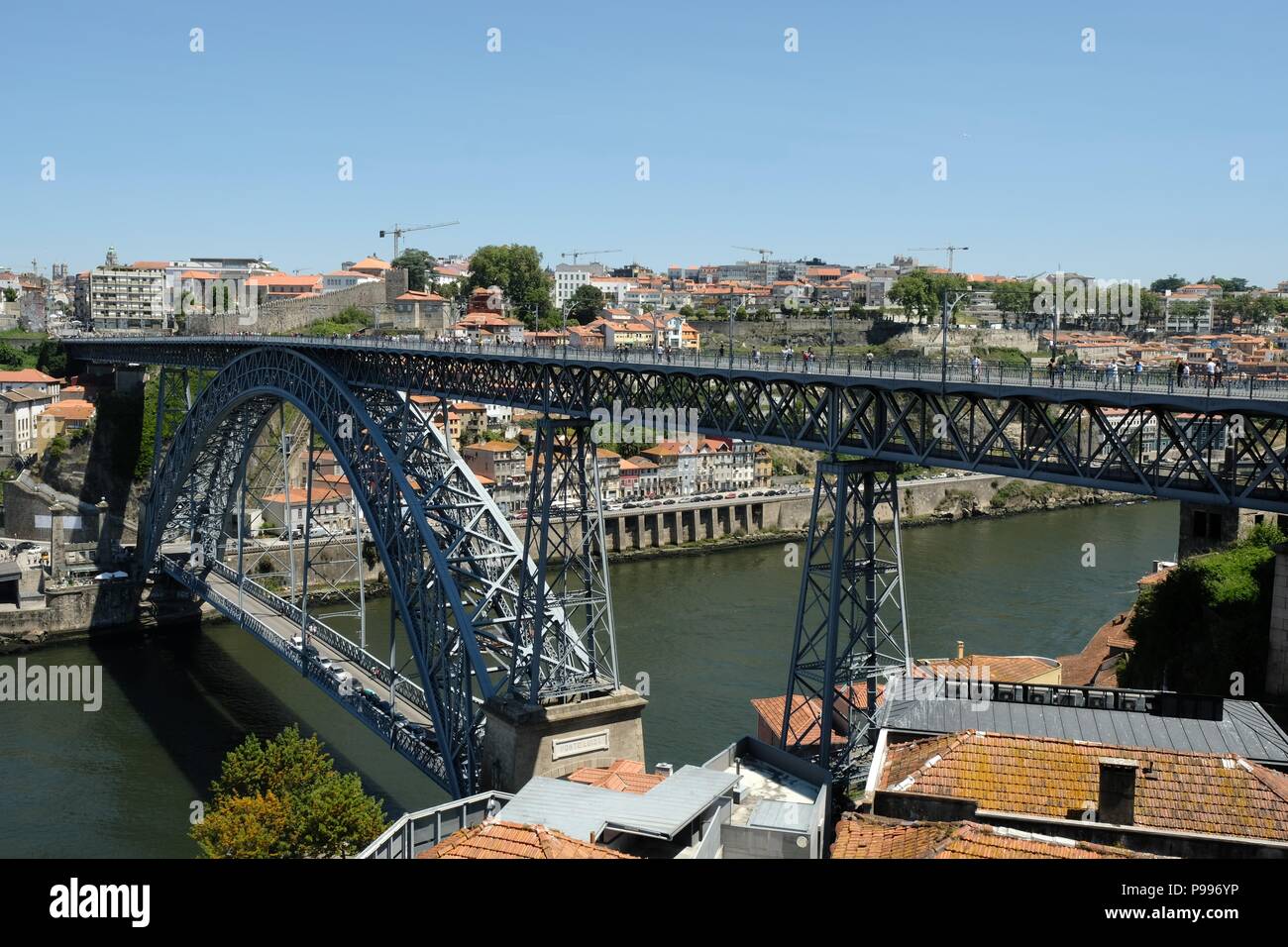 Oporto City, Port City, on the river Douro in Portugal. Douro Estuary ...