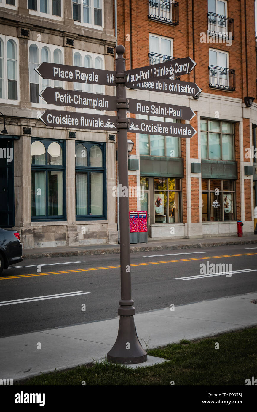 quebec city street sign Stock Photo - Alamy