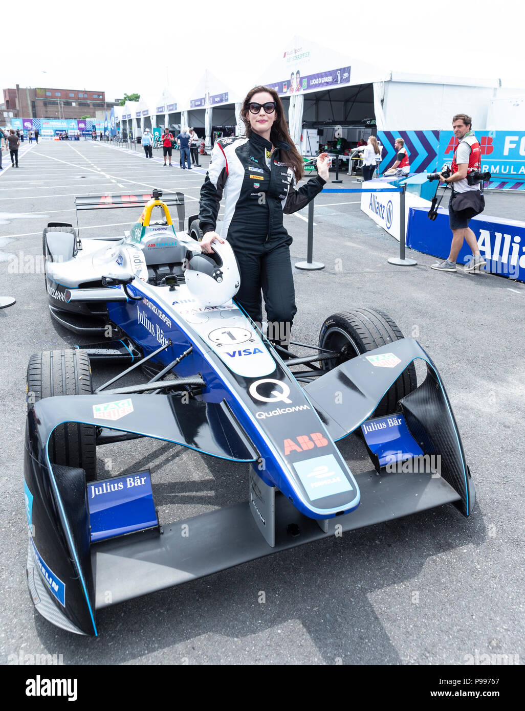 New York, NY - July 15, 2018: Actress Liv Tyler visits Formula E NYC ...