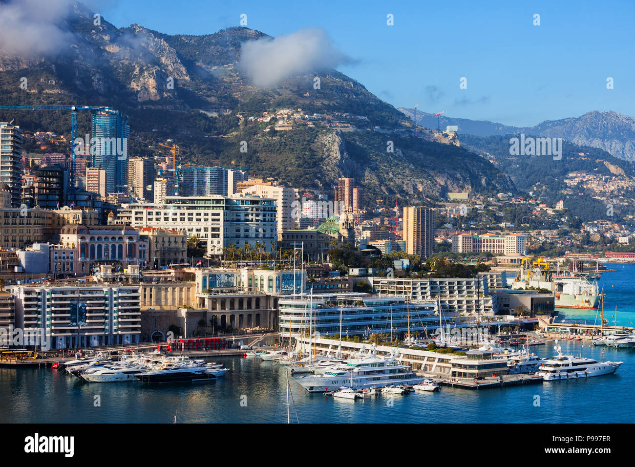 Monaco Monte Carlo cityscape by the Mediterranean Sea, southern Europe ...
