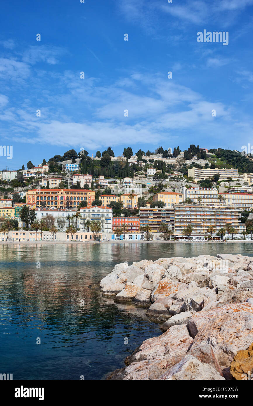 Menton French Riviera town at Mediterranean Sea in France Stock Photo ...