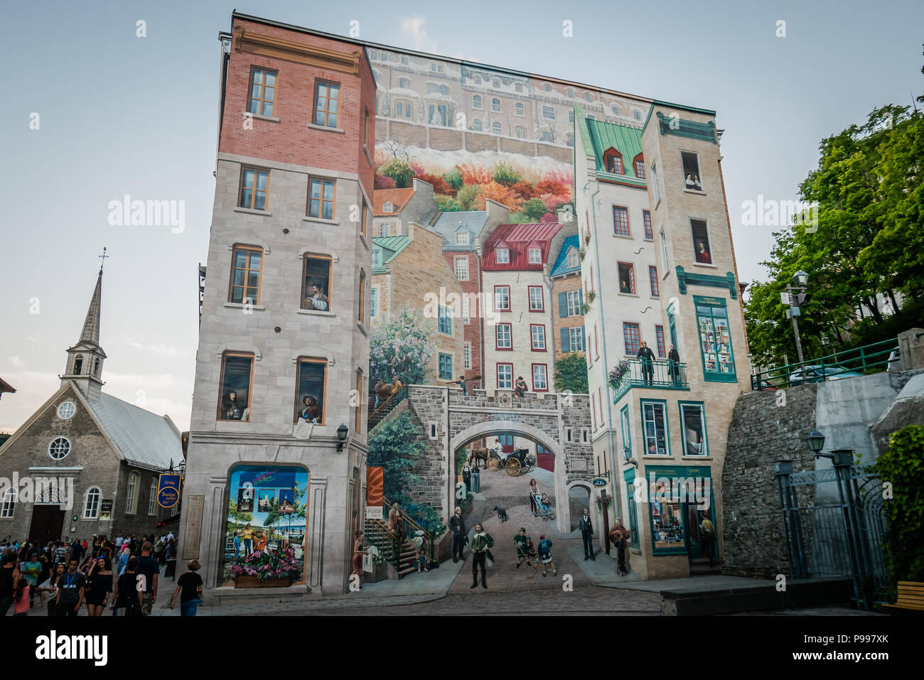 outdoor mural quebec city Stock Photo - Alamy