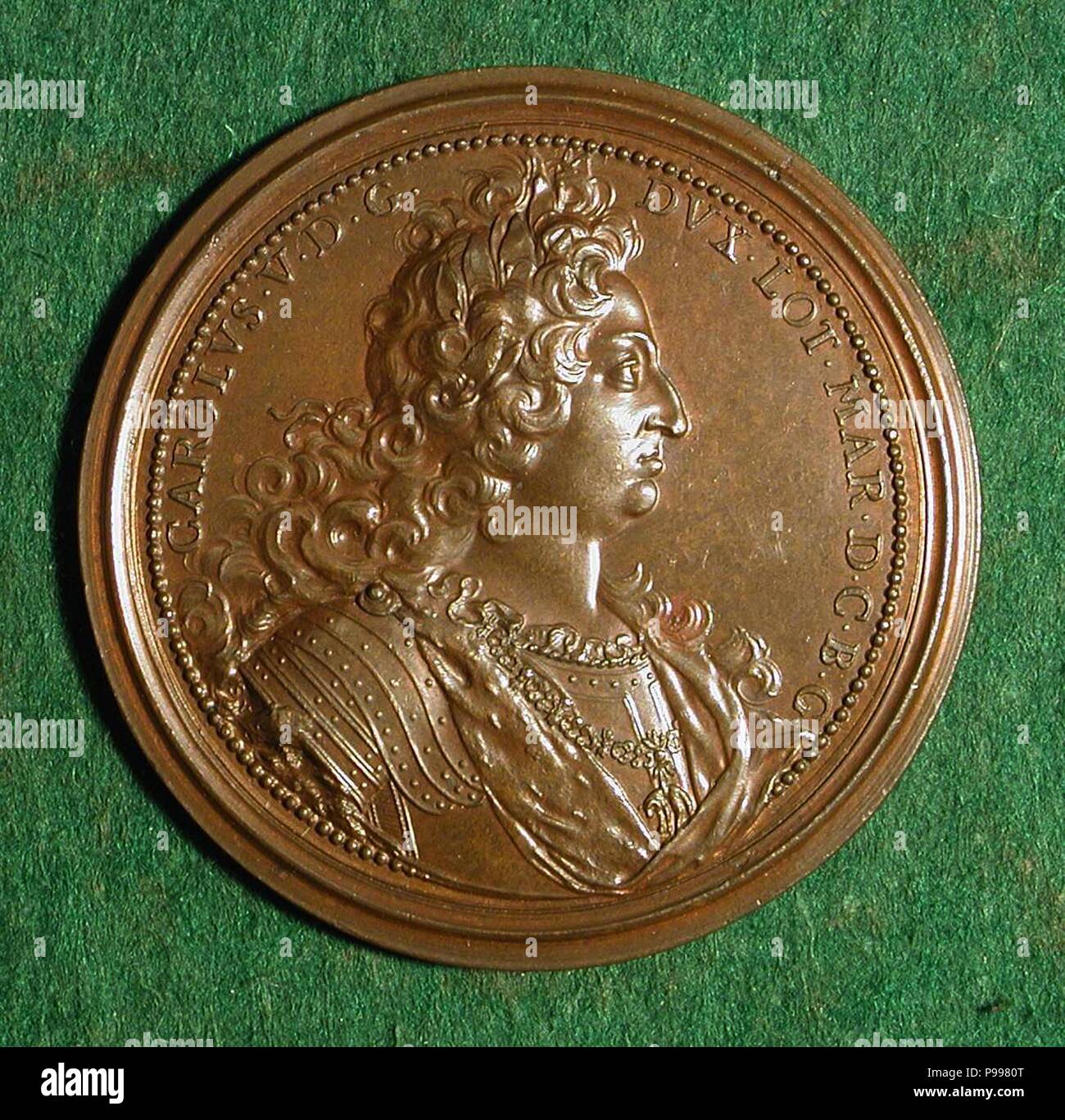 Medal Charles V, Duke of Lorraine. Museum: PRIVATE COLLECTION Stock ...