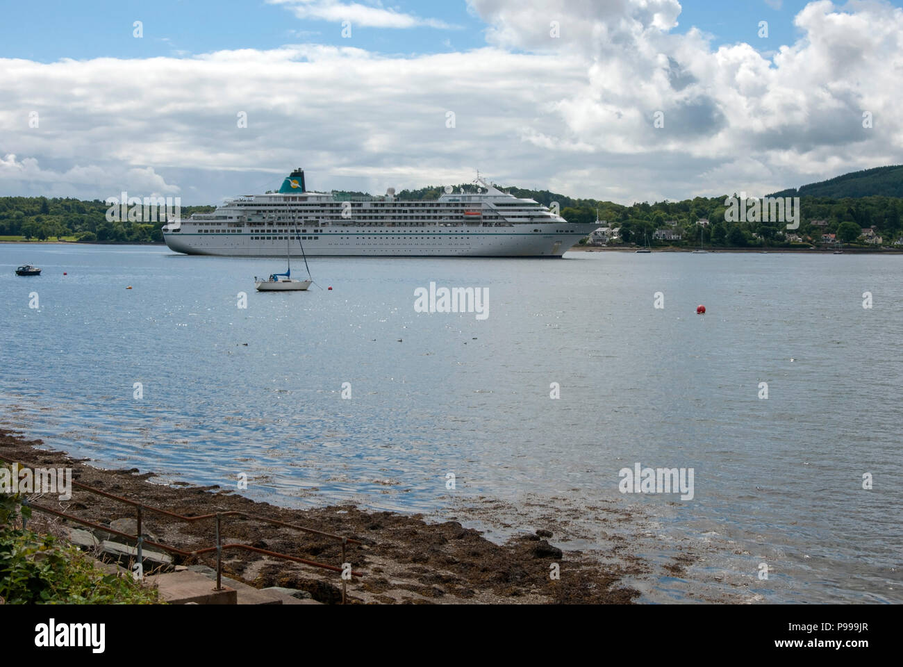 M.S. Amadea Moored in the Holy Loch Dunoon Scotland U.K. starboard side ...