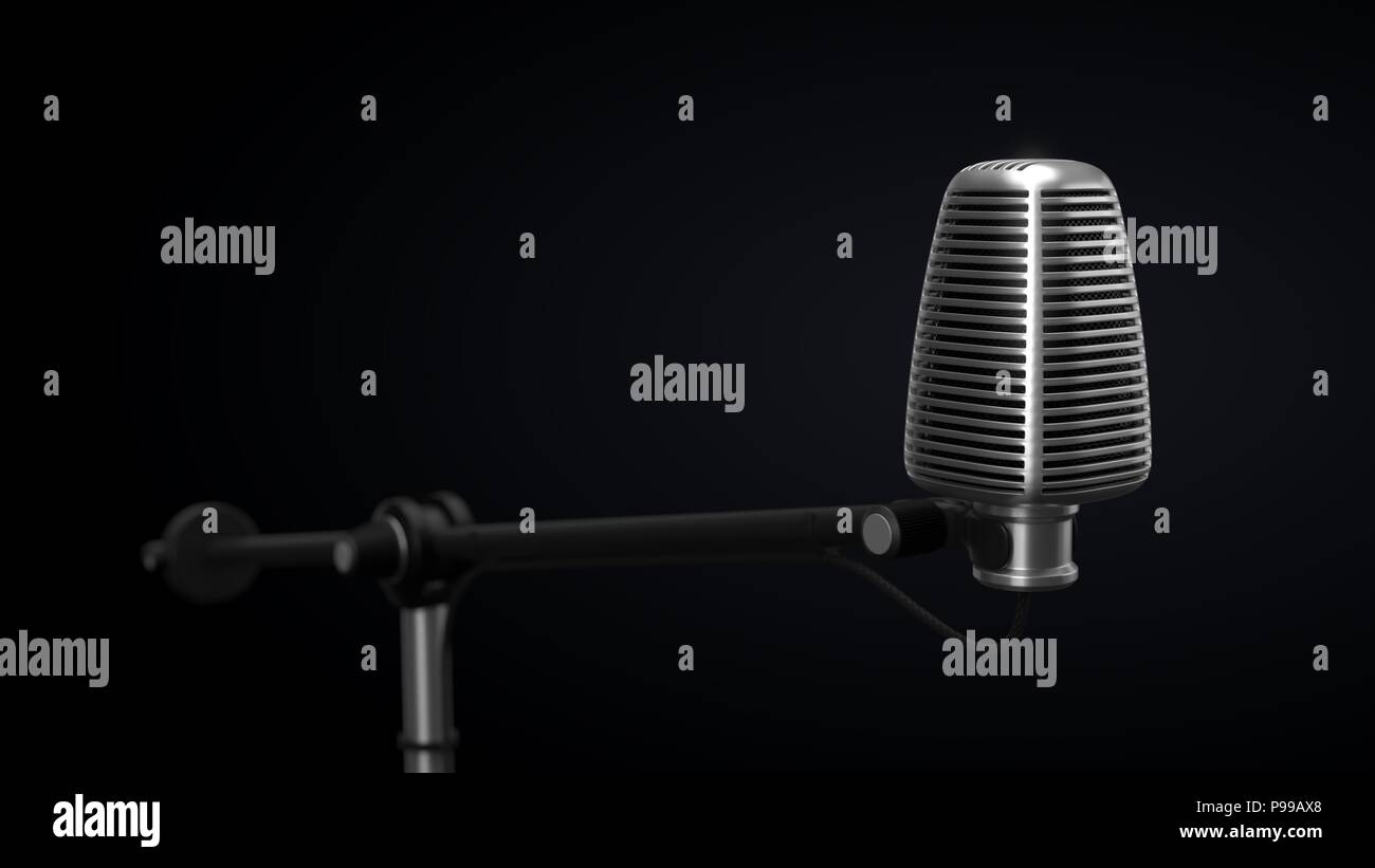 big condenser microphone. 3d illustration Stock Photo - Alamy