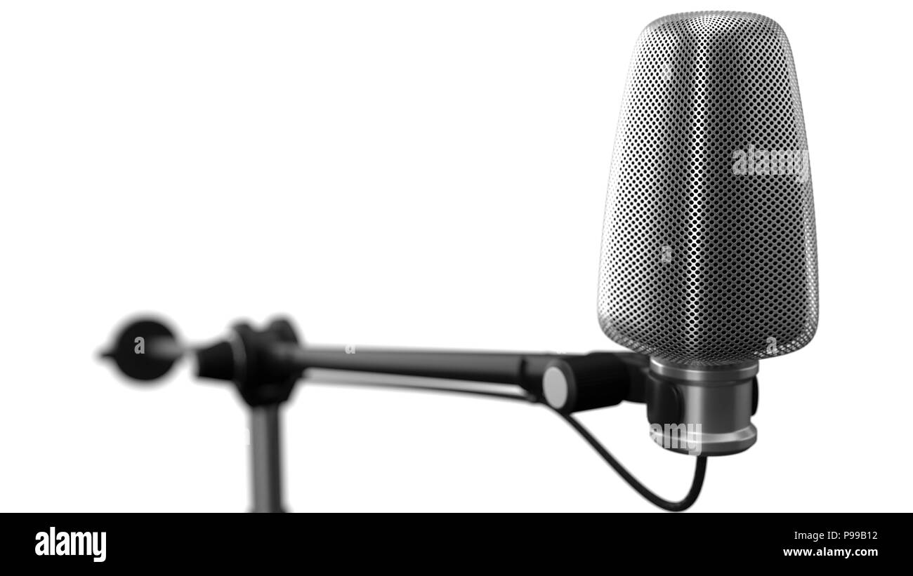 big condenser microphone. 3d illustration Stock Photo - Alamy