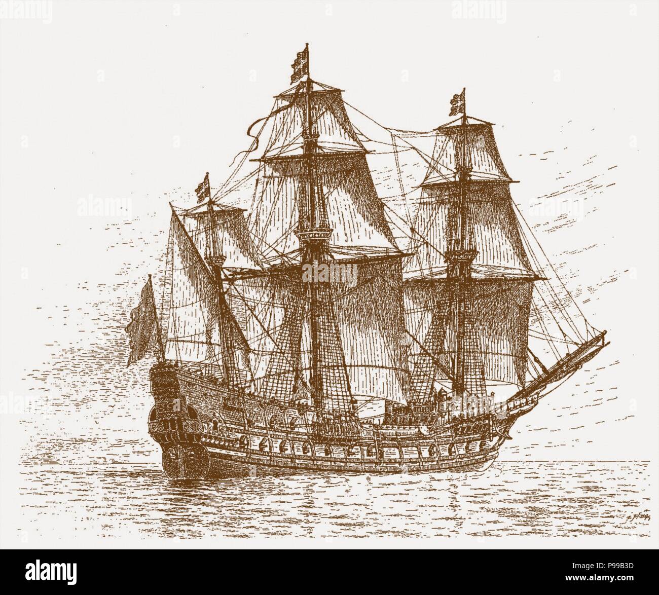 Swedish flagship Mars (Makalös) before the battle of Gotland-Öland, 30 ...