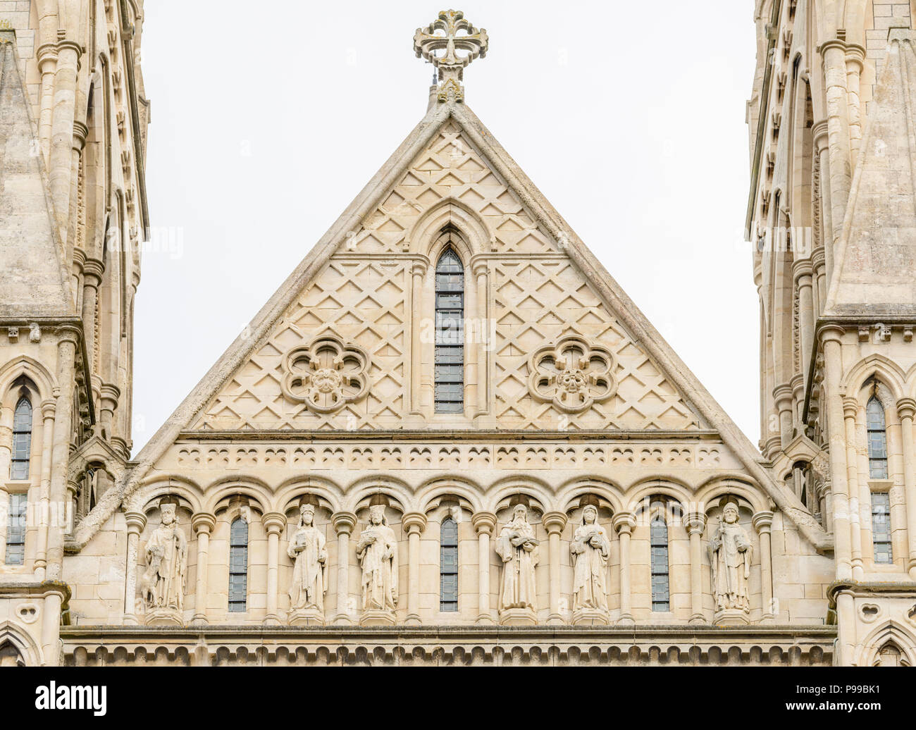 Stone sculptures on the outside of the west front at the most recently ...