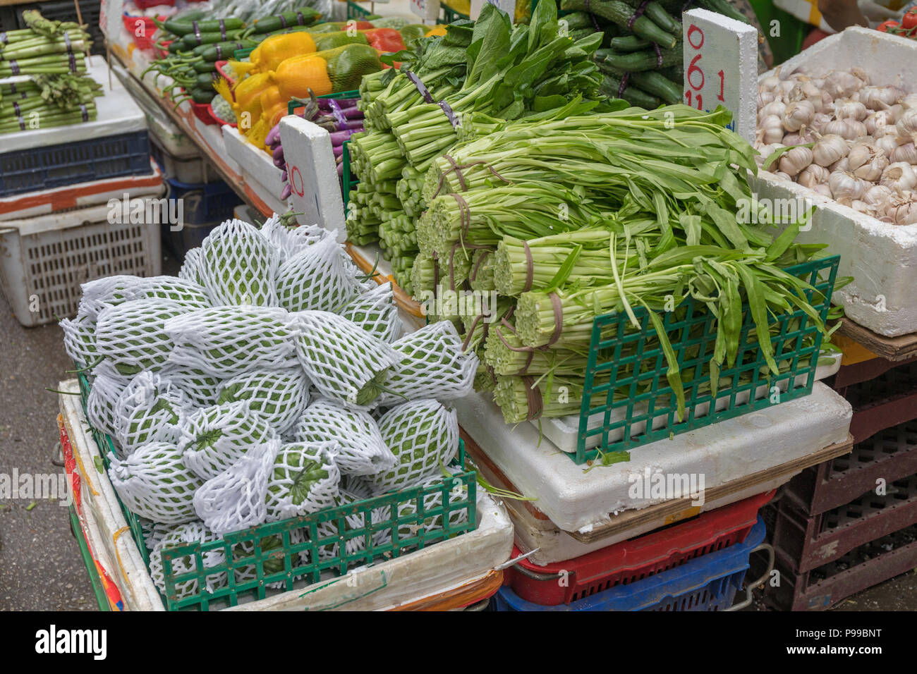 Vegetables and Fruits at Street Market in China Stock Photo - Alamy