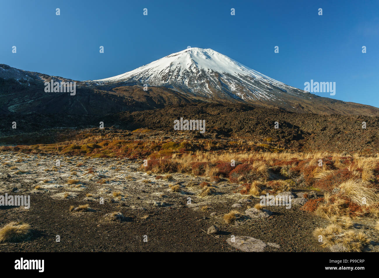 Mt Ngauruhoe aka Mount Doom in winter, just before the hardest ascent ...