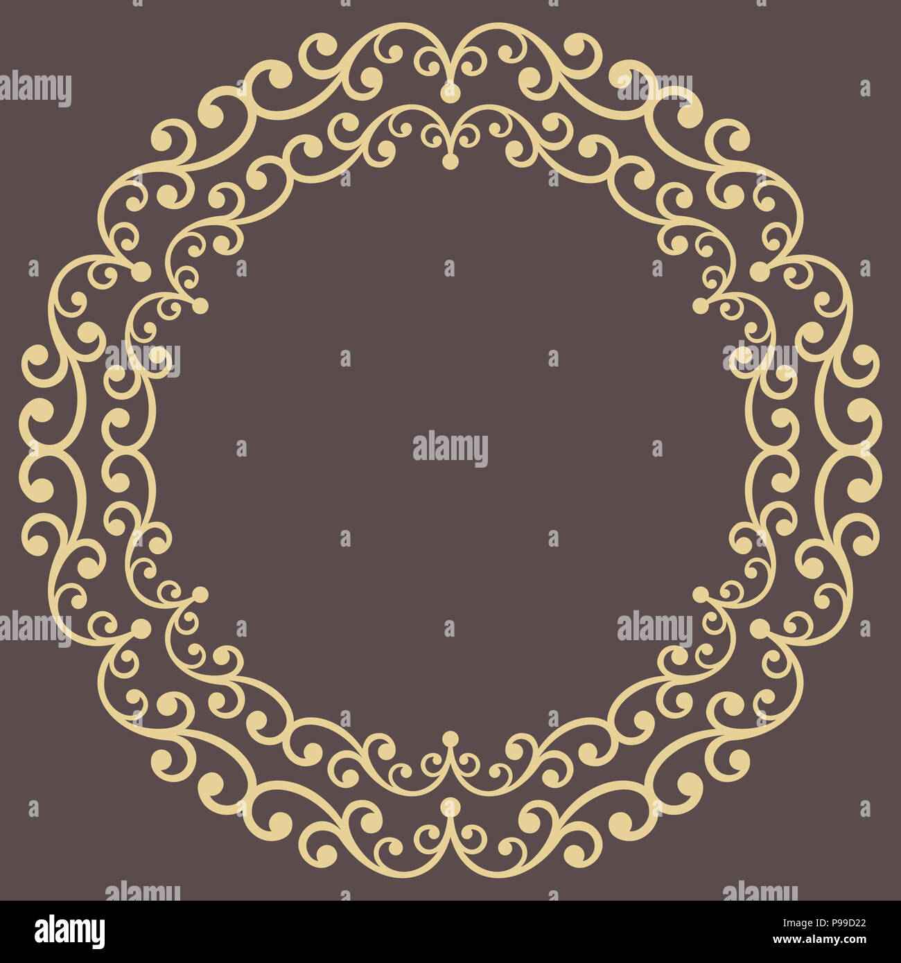 Floral Modern Round Frame Stock Photo - Alamy