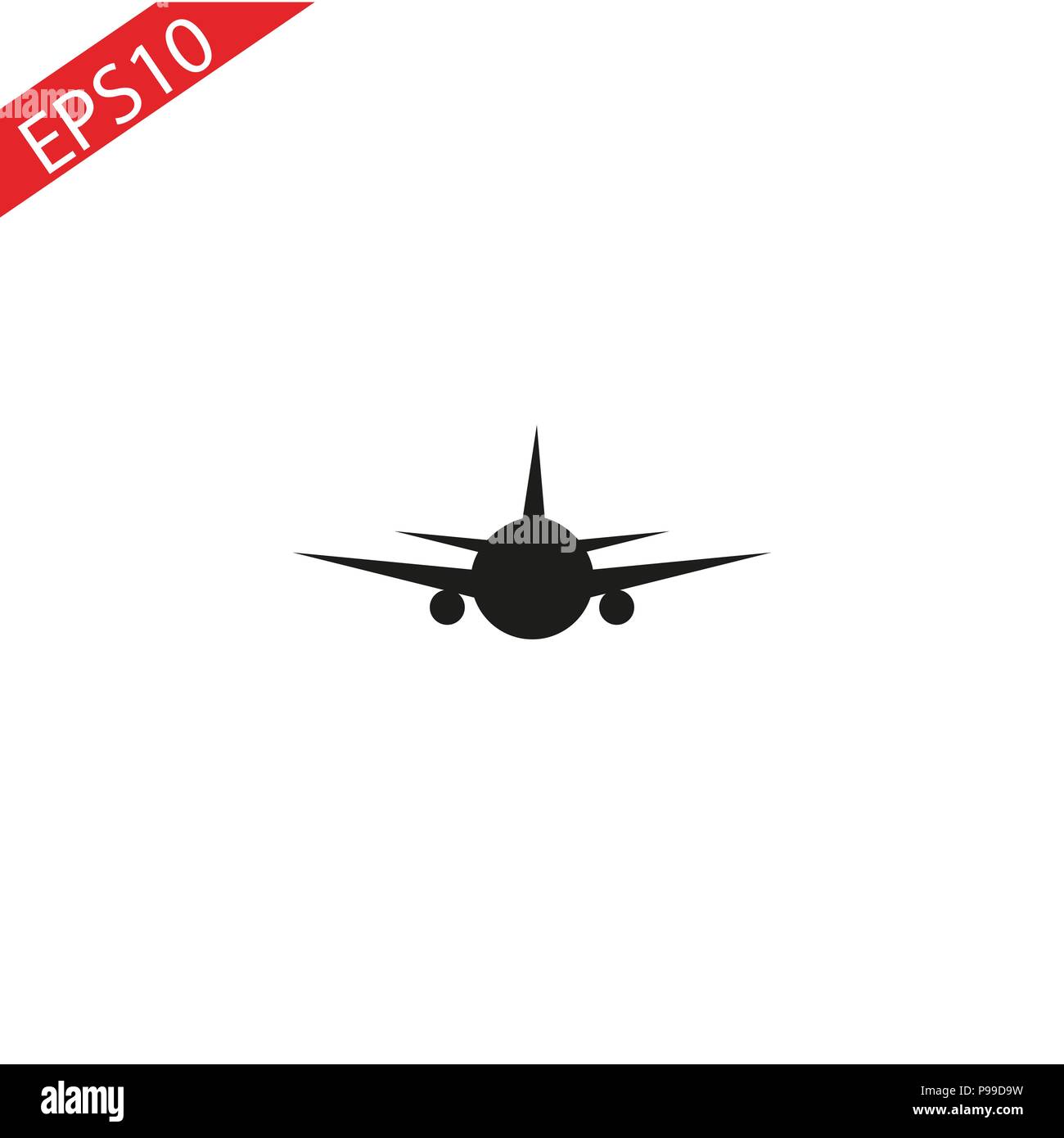 black airplane icon with shadow. isolated on gray background. flat ...