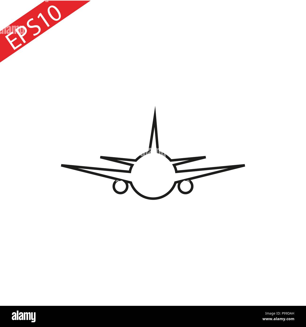 Airplane line icon, outline vector sign, linear style pictogram ...