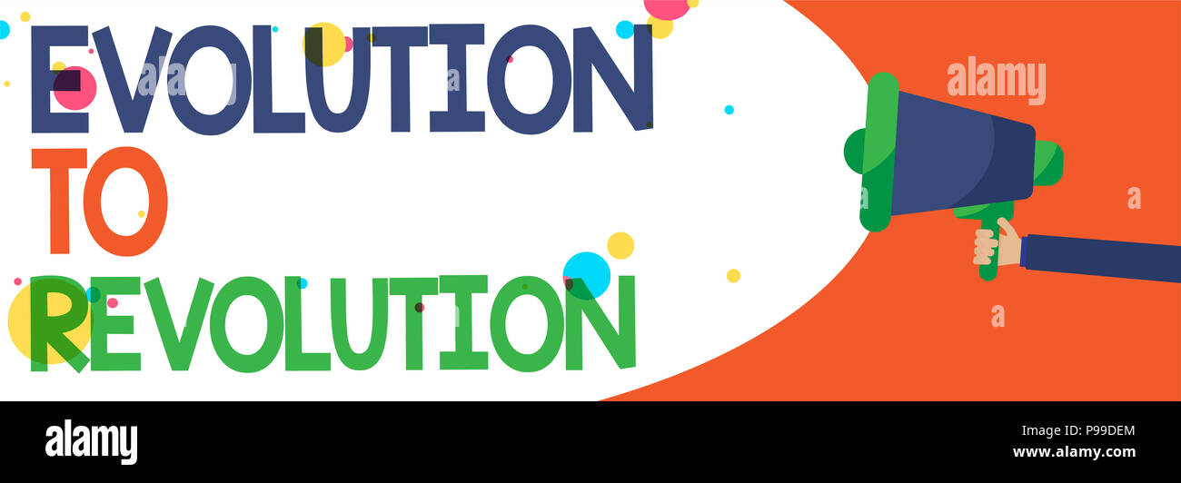 Word writing text Evolution To Revolution. Business concept for ...