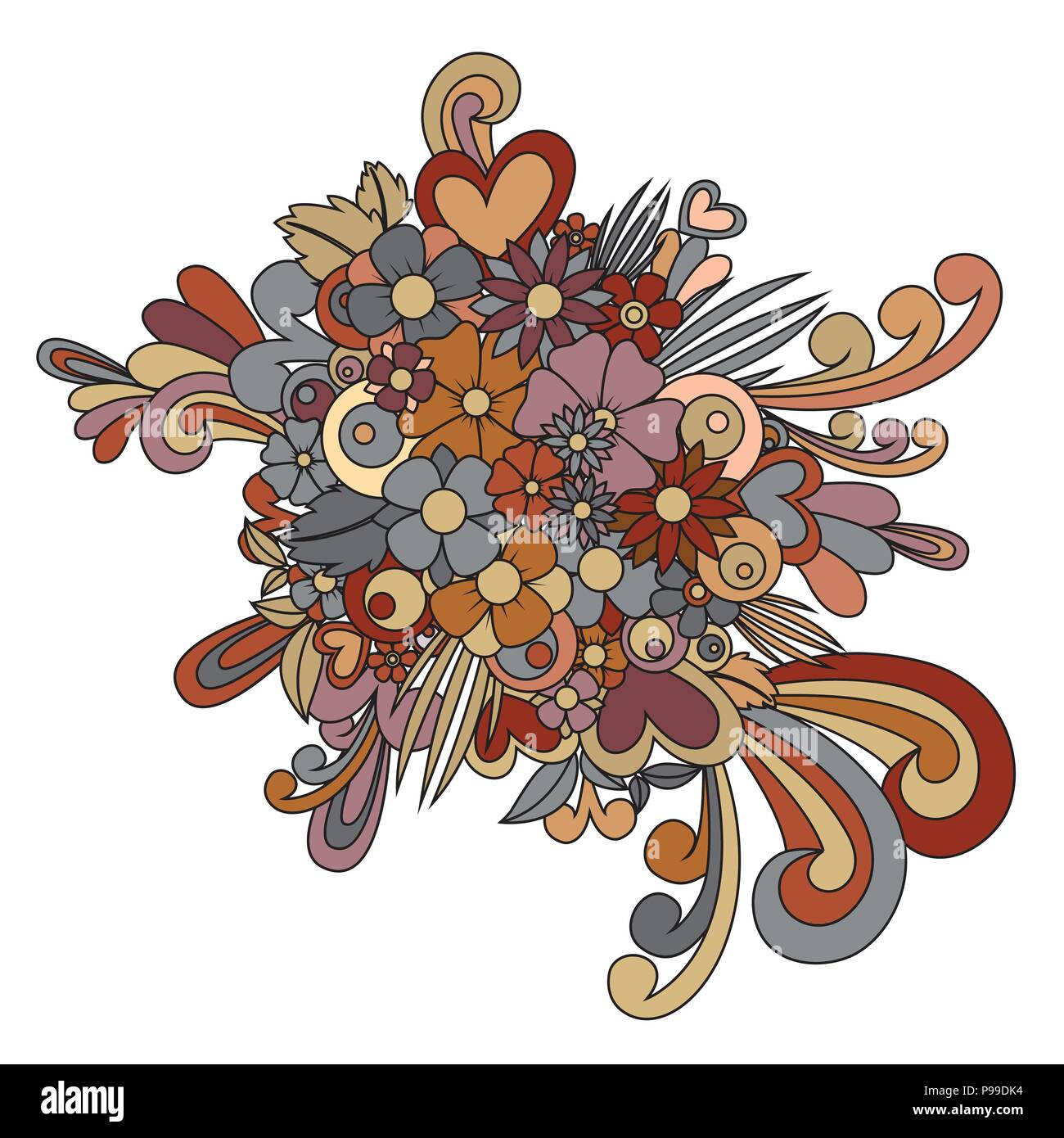 Abstract multicolored line doodle Stock Vector Images - Alamy