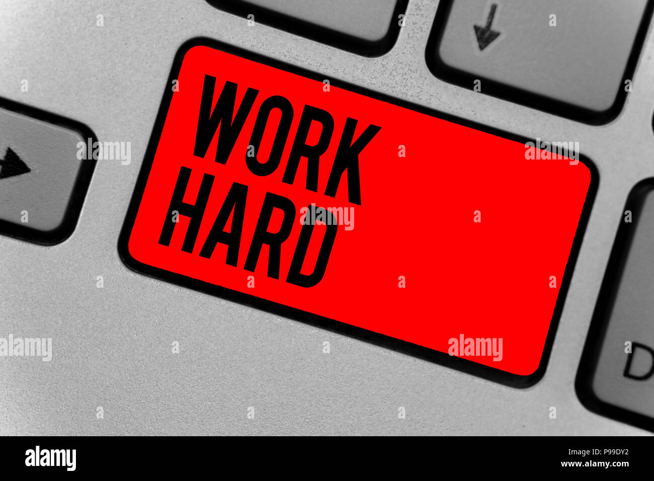 Text sign showing Work Hard. Conceptual photo Laboring that puts effort ...
