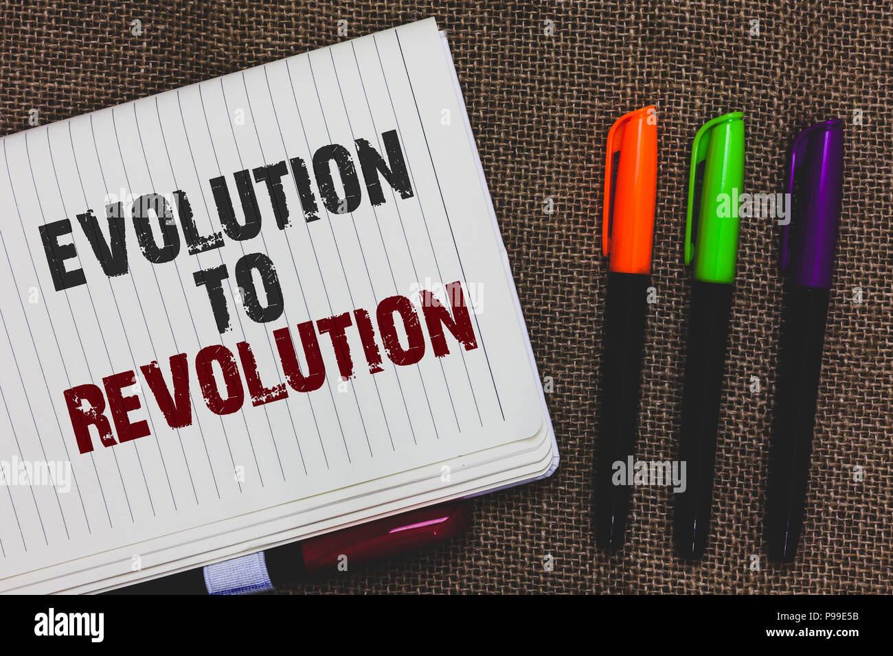 Text sign showing Evolution To Revolution. Conceptual photo adapting to ...