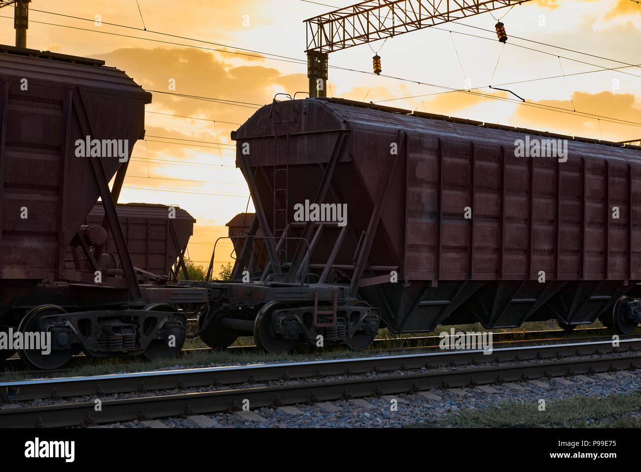 Summer yellow freight car railcar rail transport hi-res stock ...