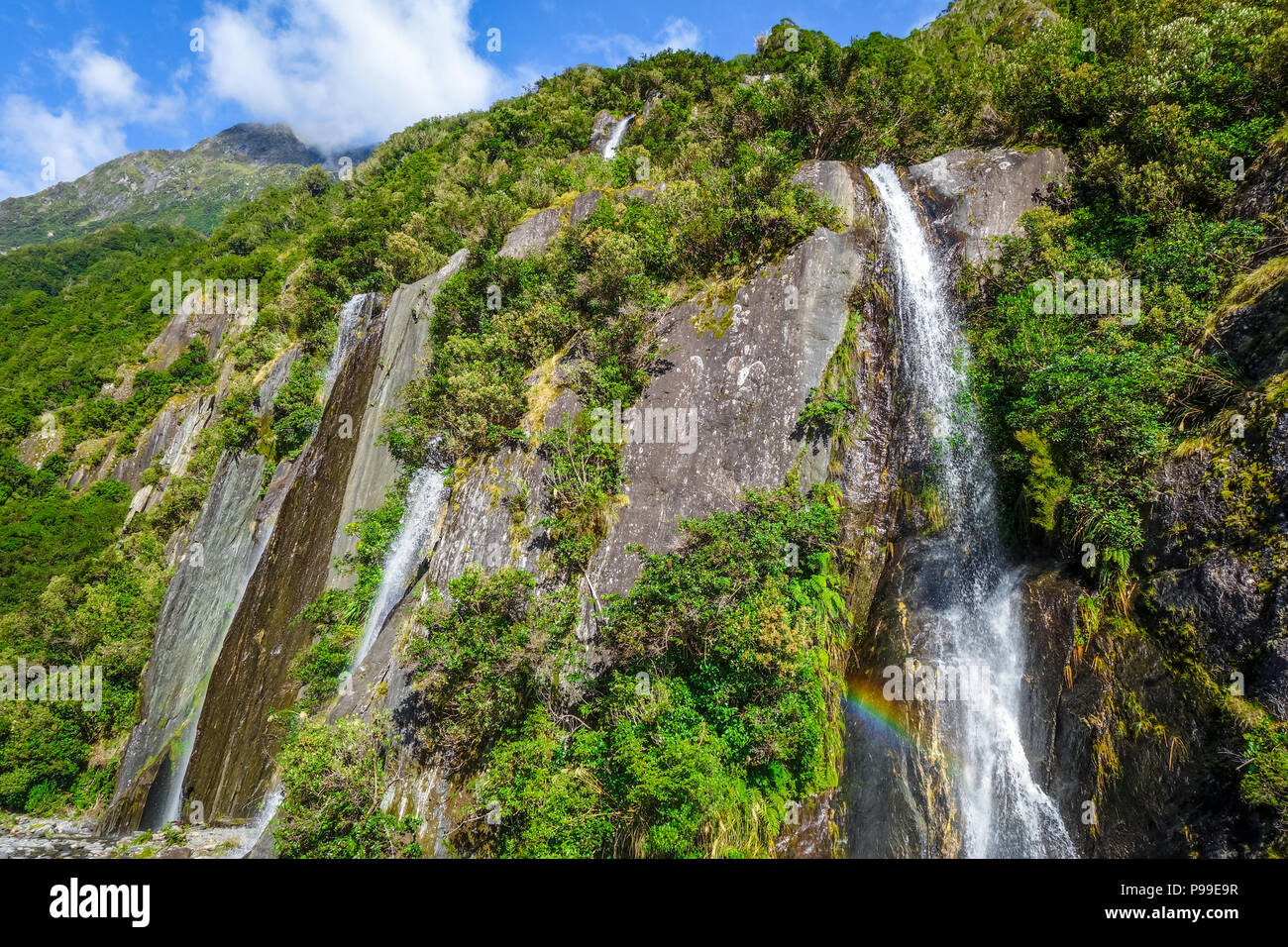 Franz josef glacier waterfalls landscape hi-res stock photography and ...