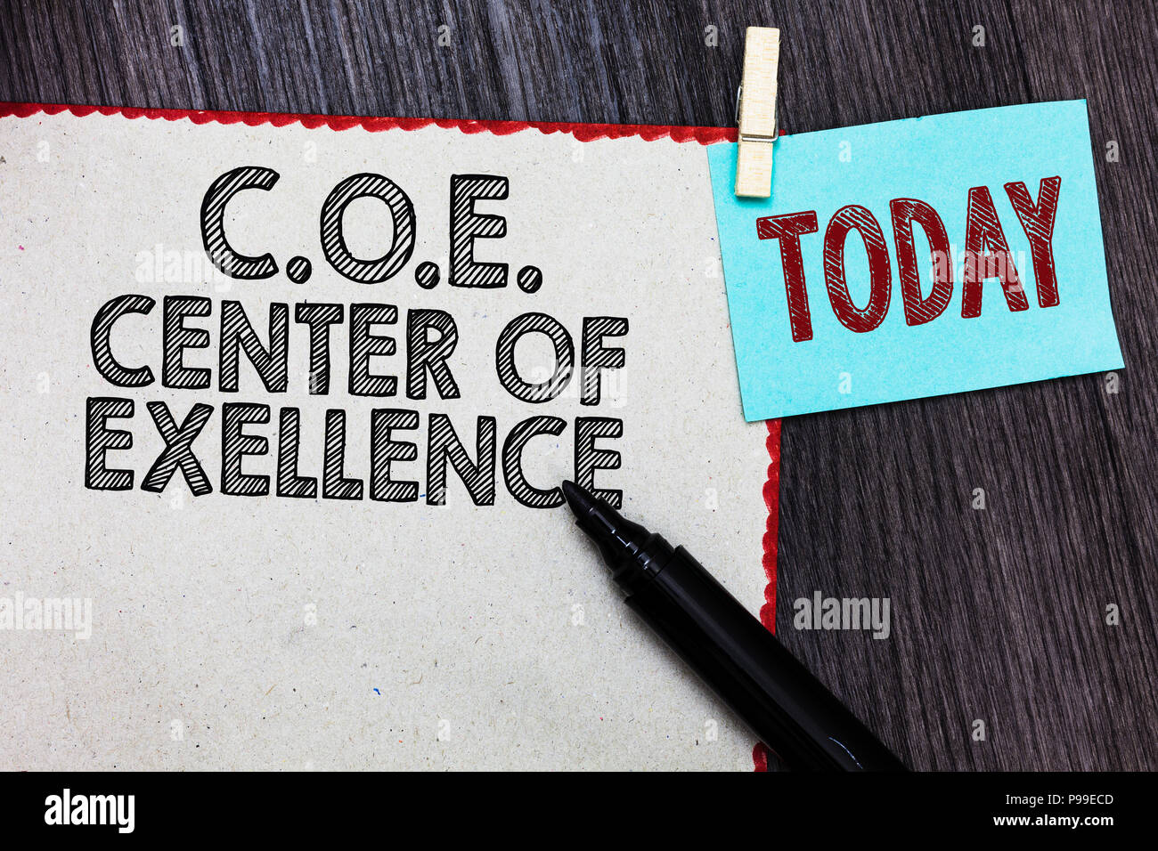 Writing note showing C.O.E Center Of Excellence. Business photo ...