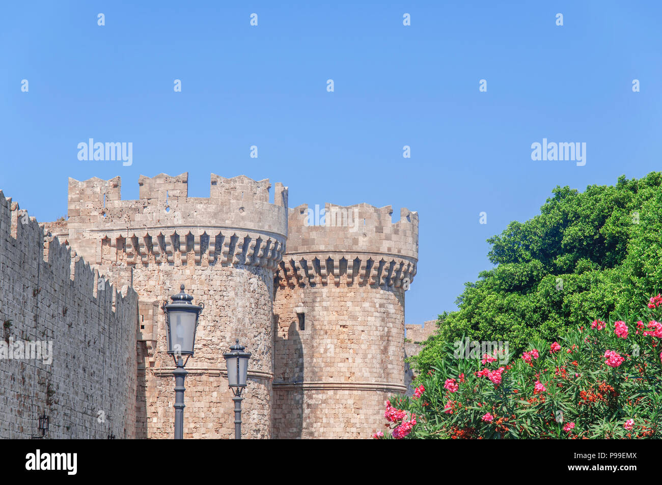 Famous historic medieval fortress door in Greek Rhodes old town Stock ...