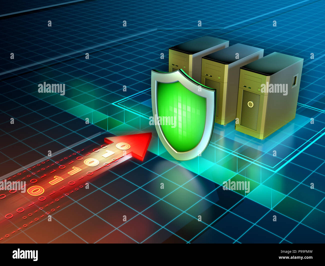 Firewall protecting some servers from external attacks Stock Photo - Alamy