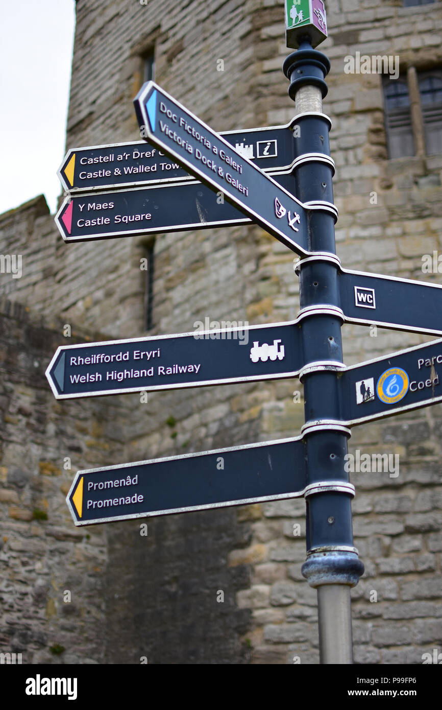Caernarfon sign hi-res stock photography and images - Alamy