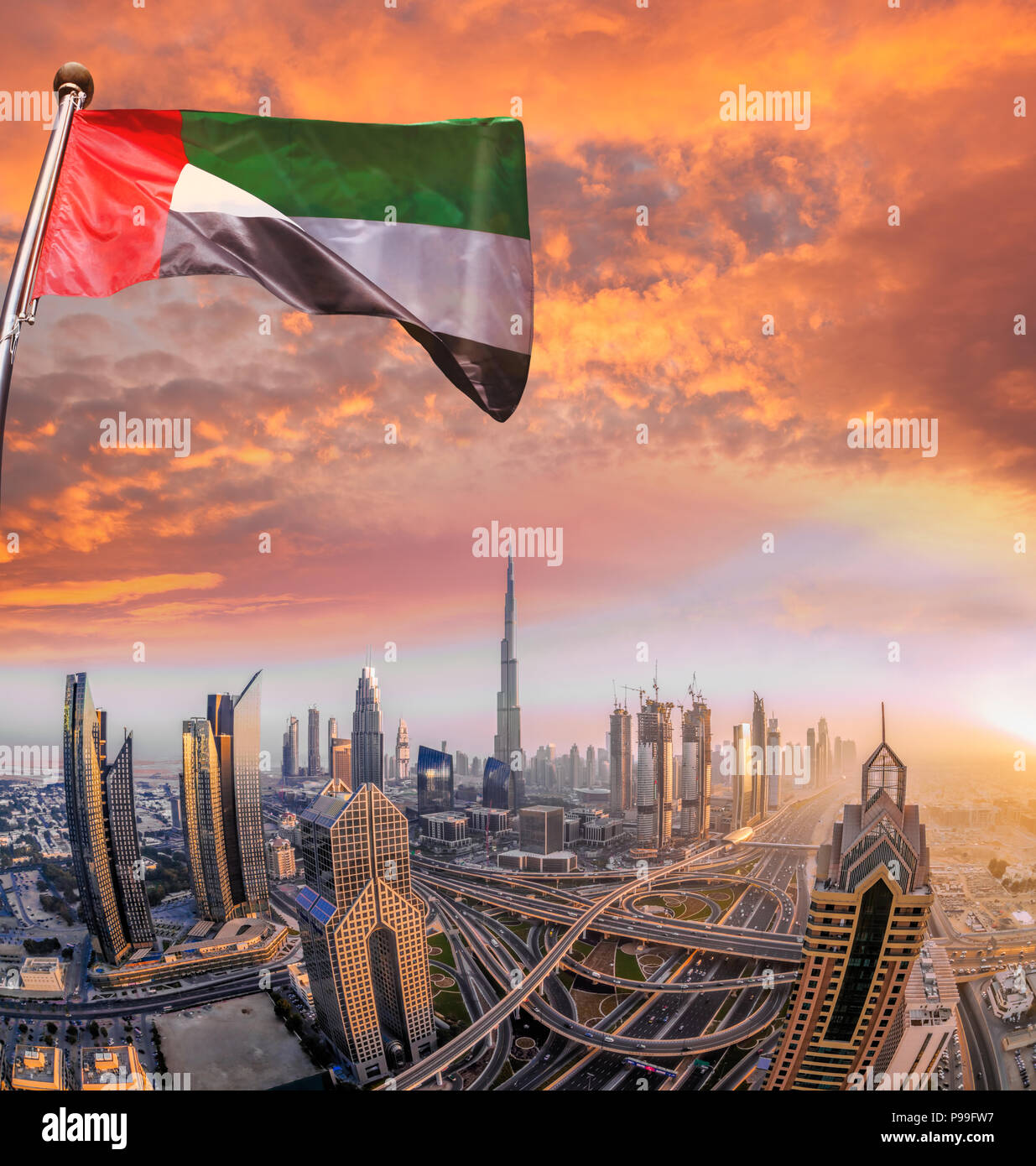 Cityscape of Dubai with modern futuristic architecture , United Arab ...