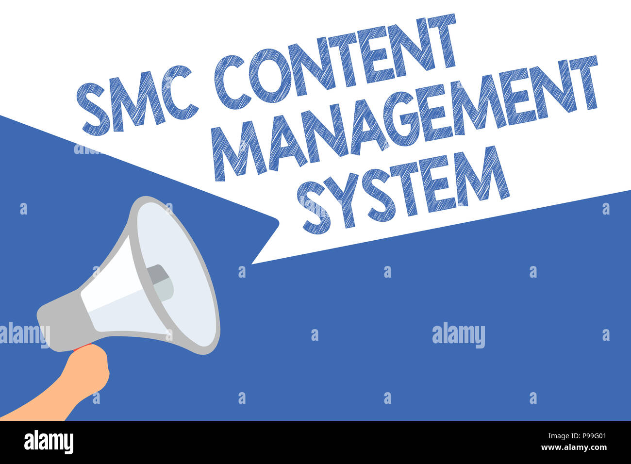 Handwriting text Smc Content Management System. Concept meaning mangae ...