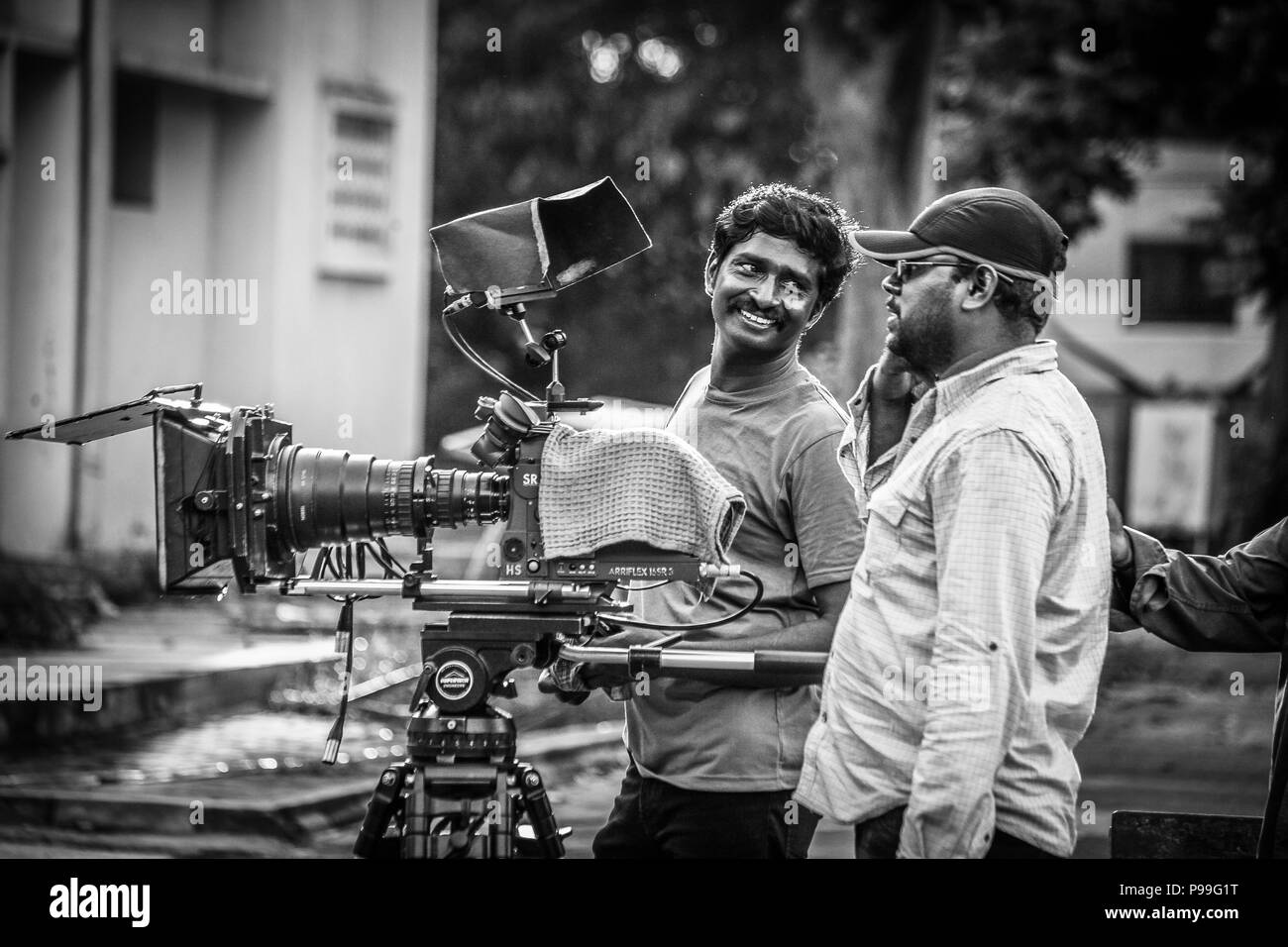 Indian movie shooting Black and White Stock Photos & Images - Alamy