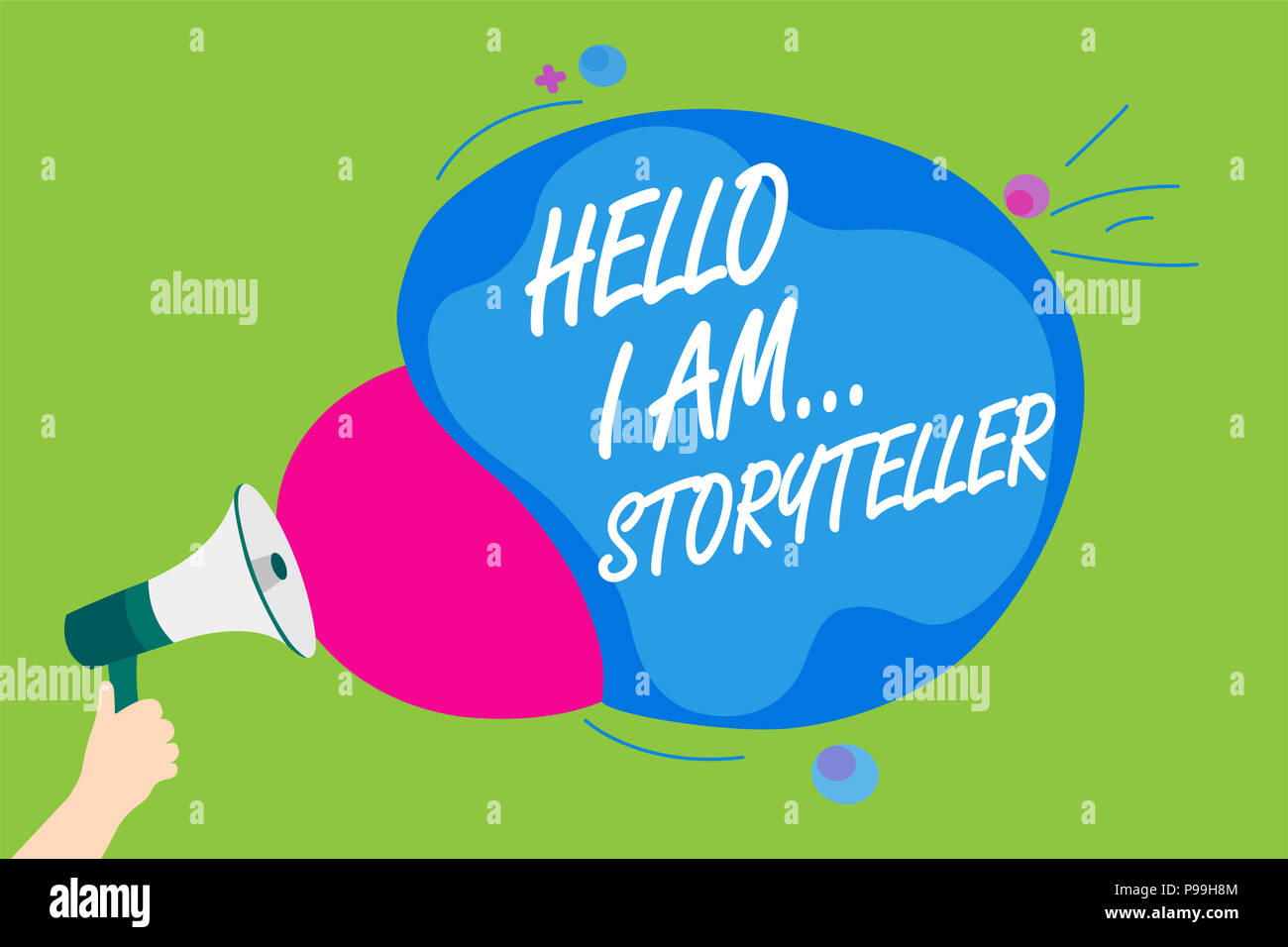 Handwriting text Hello I Am... Storyteller. Concept meaning introducing ...