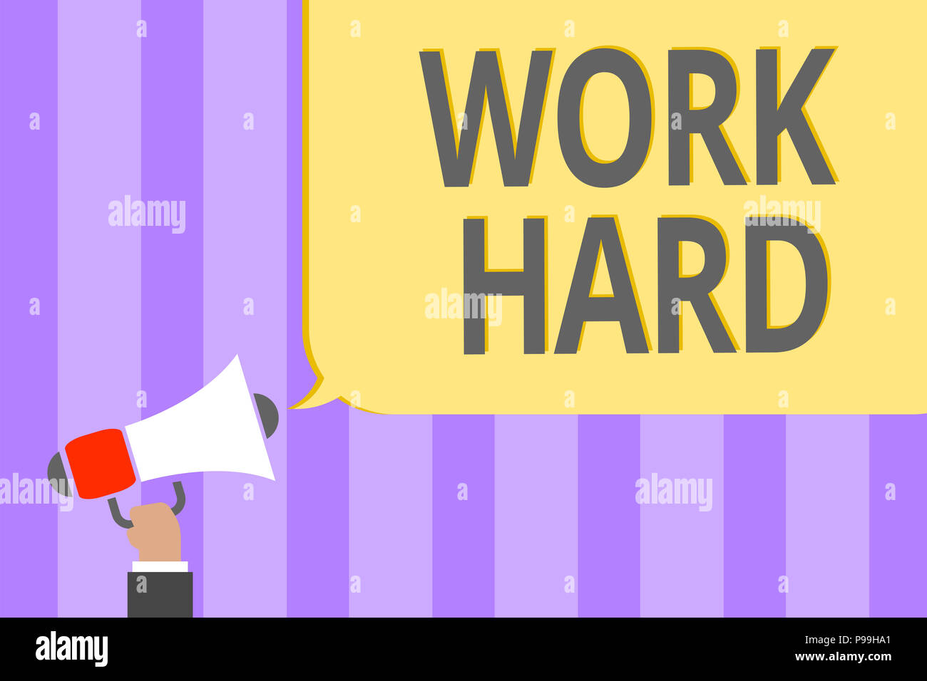 Text sign showing Work Hard. Conceptual photo Laboring that puts effort ...