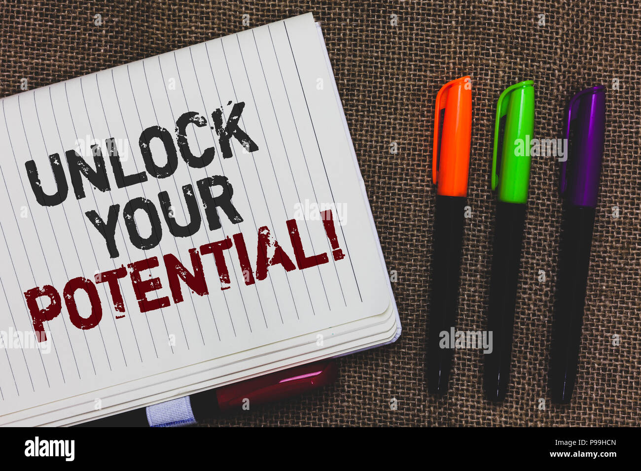 Text sign showing Unlock Your Potential. Conceptual photo improve self ...