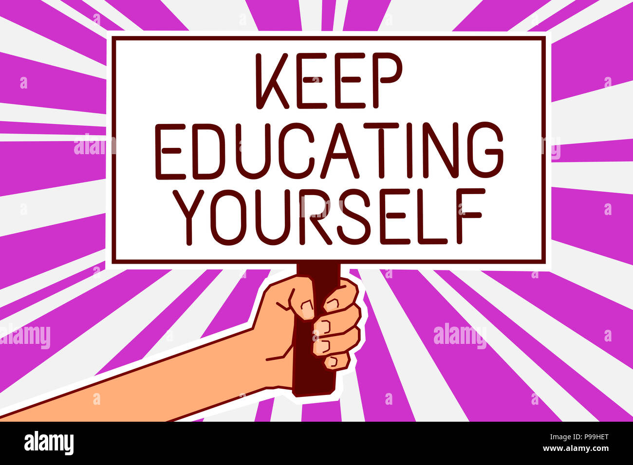 Handwriting text writing Keep Educating Yourself. Concept meaning dont ...