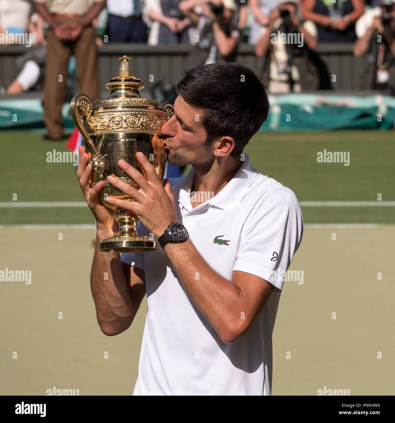 Novac Djokovic wins Wimbledon for the fourth time. In the photo he ...