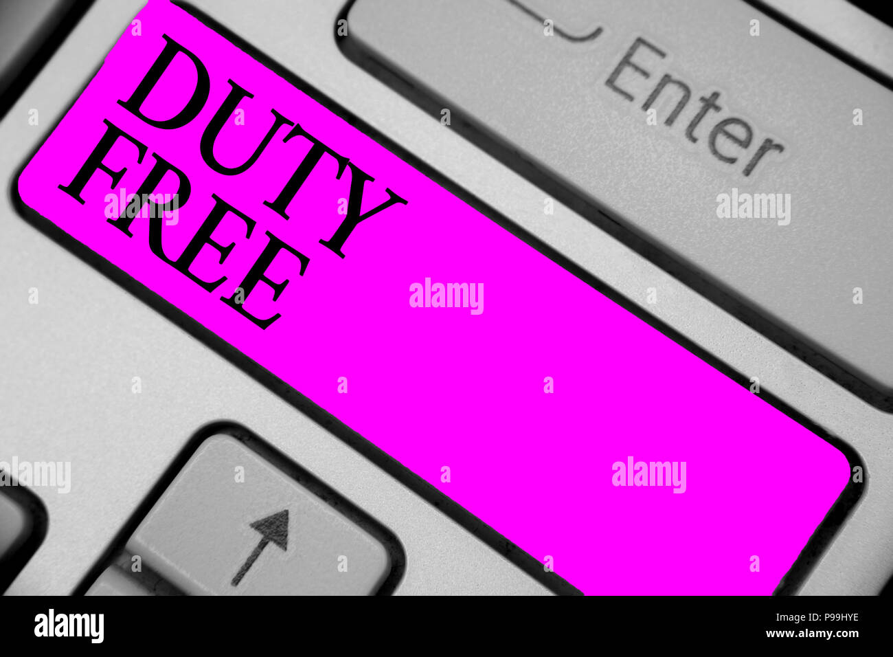 Handwriting text writing Duty Free. Concept meaning Store or ...