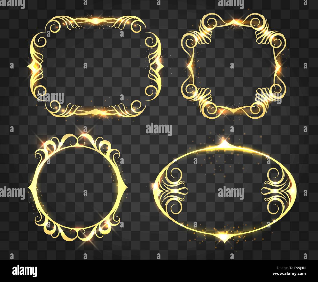 Gold borders square Stock Vector Images - Alamy