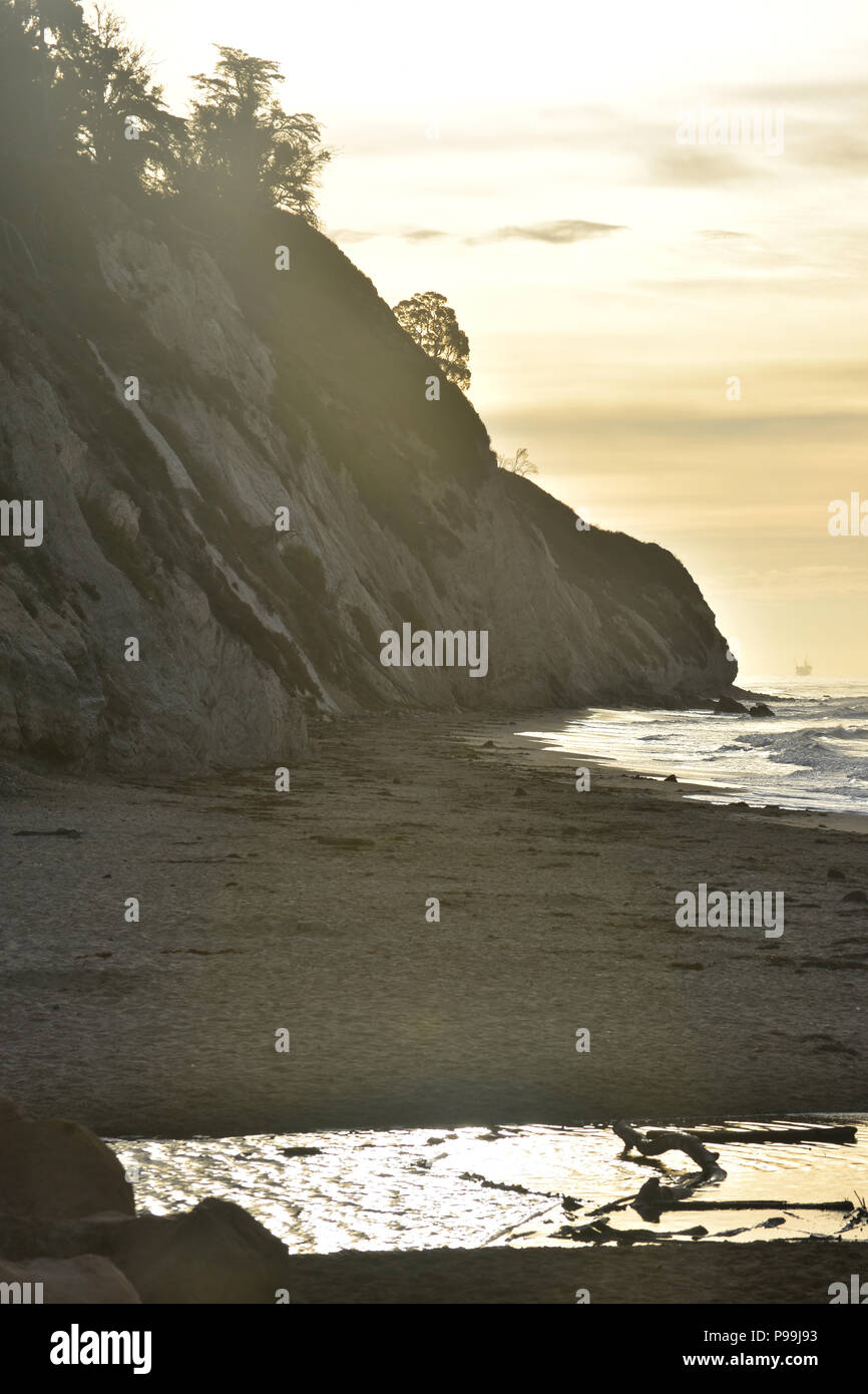Beautiful Arroyo Burro beach during a sunrise Stock Photo - Alamy