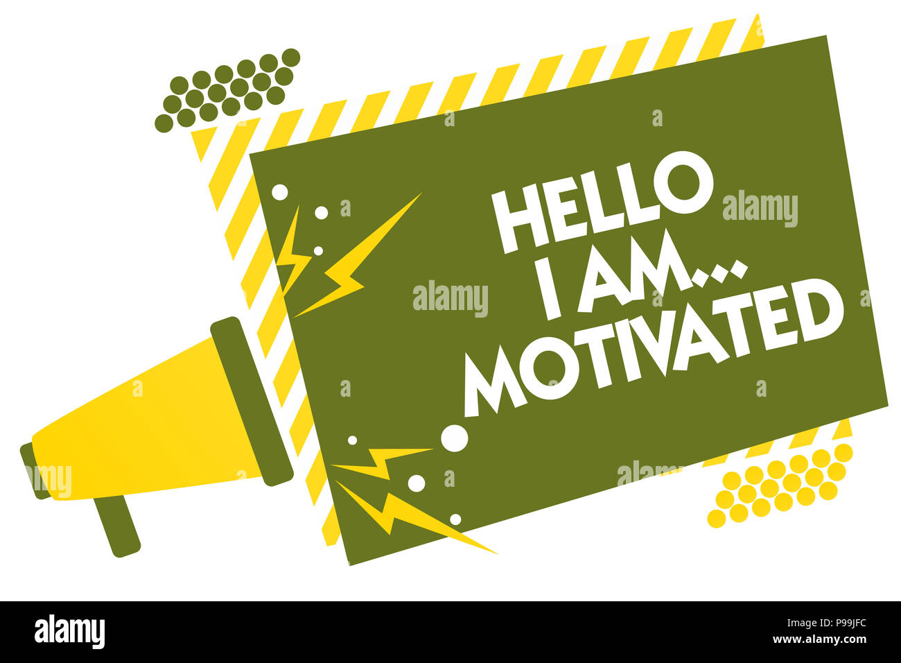 Writing note showing Hello I Am... Motivated. Business photo showcasing ...