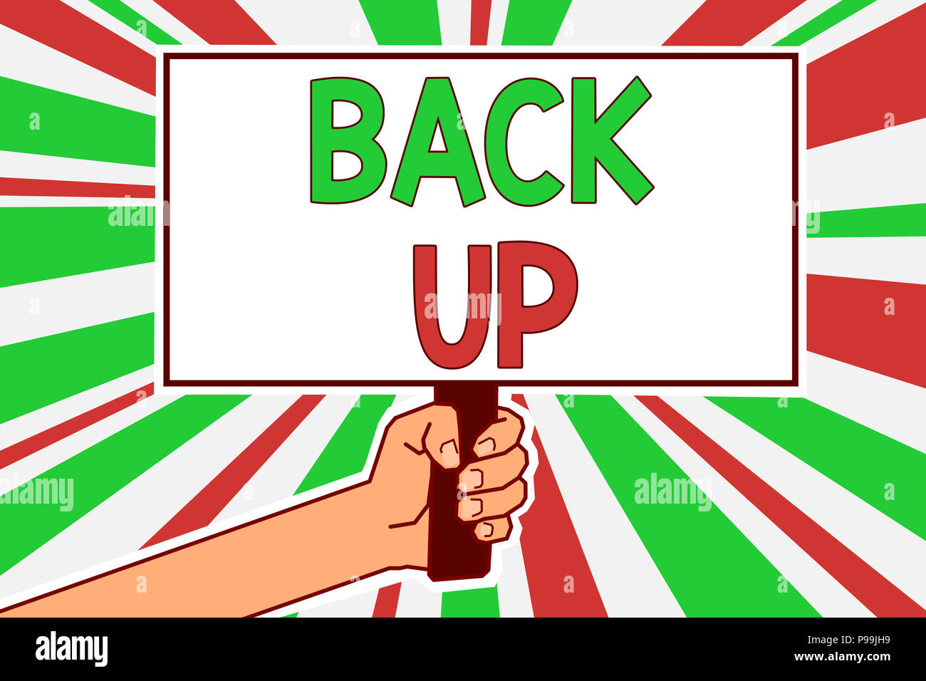 Text sign showing Back Up. Conceptual photo saving important data into ...