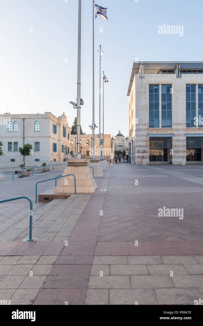 Israel, Jerusalem - 12 July 2018: View of the Russian compound and Holy ...
