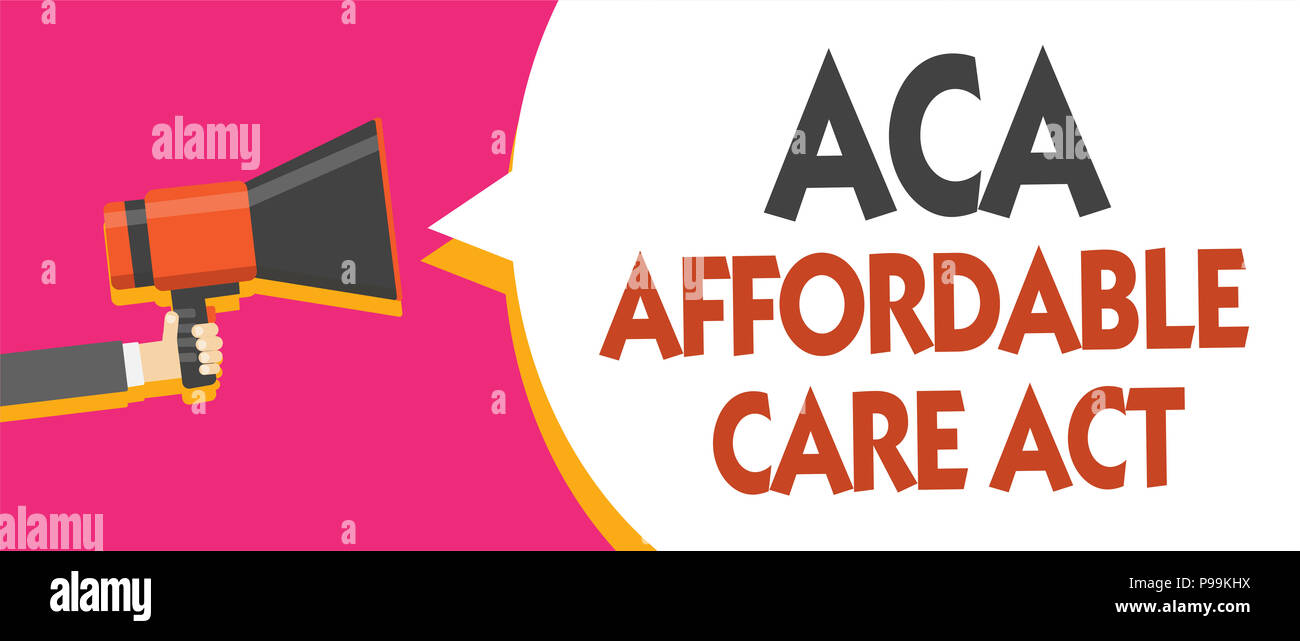 Conceptual hand writing showing Aca Affordable Care Act. Business photo ...
