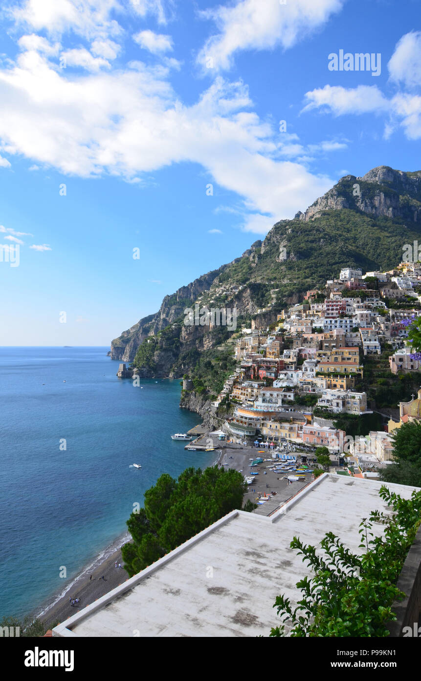 Scenic views of Positano on the Amalfi Coast in Italy Stock Photo - Alamy