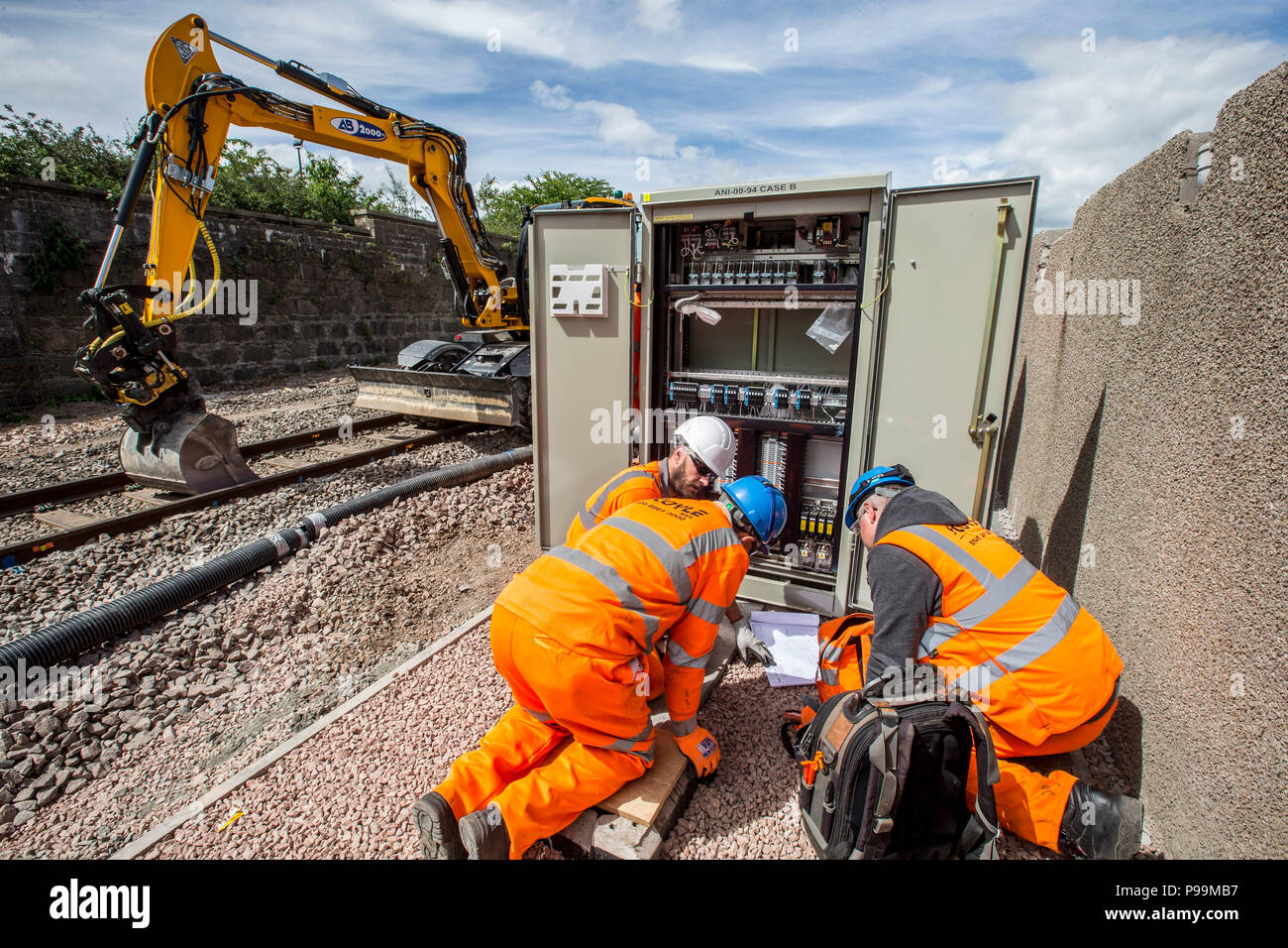 Railway Construction workers Stock Photo - Alamy